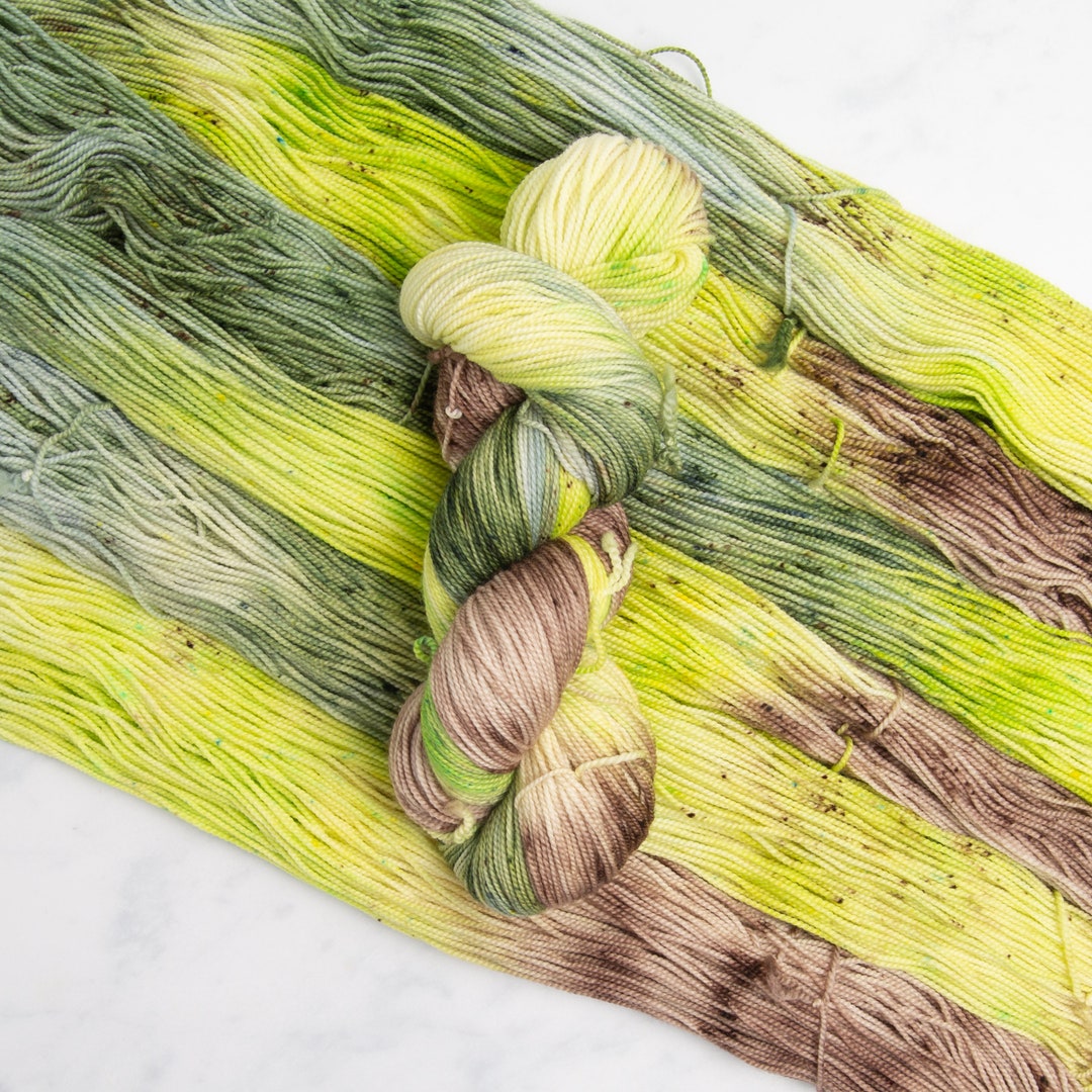 Radioactive Swamp, Deluxe Sock Fingering Weight Yarn - Brown, Green ...