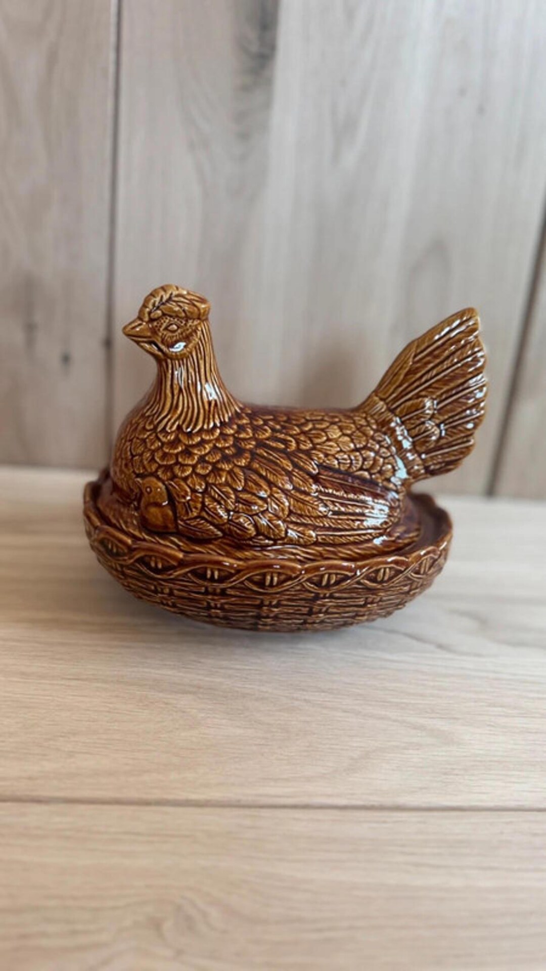Portmeirion Brown Glazed Chicken Croc - Etsy