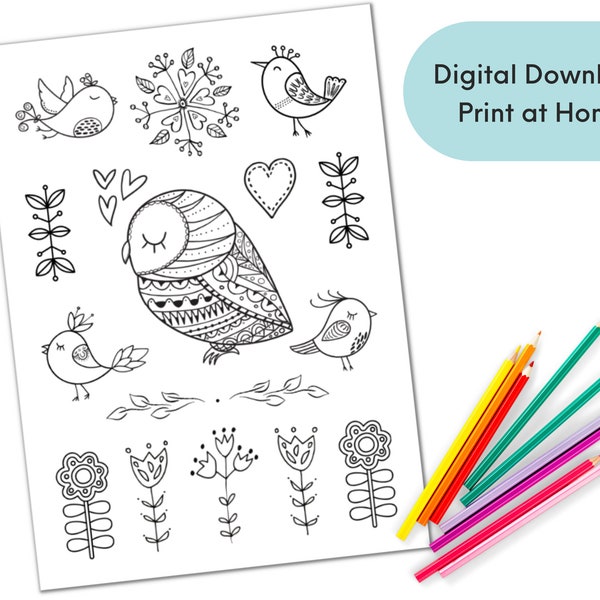 Folk Art Coloring - Etsy