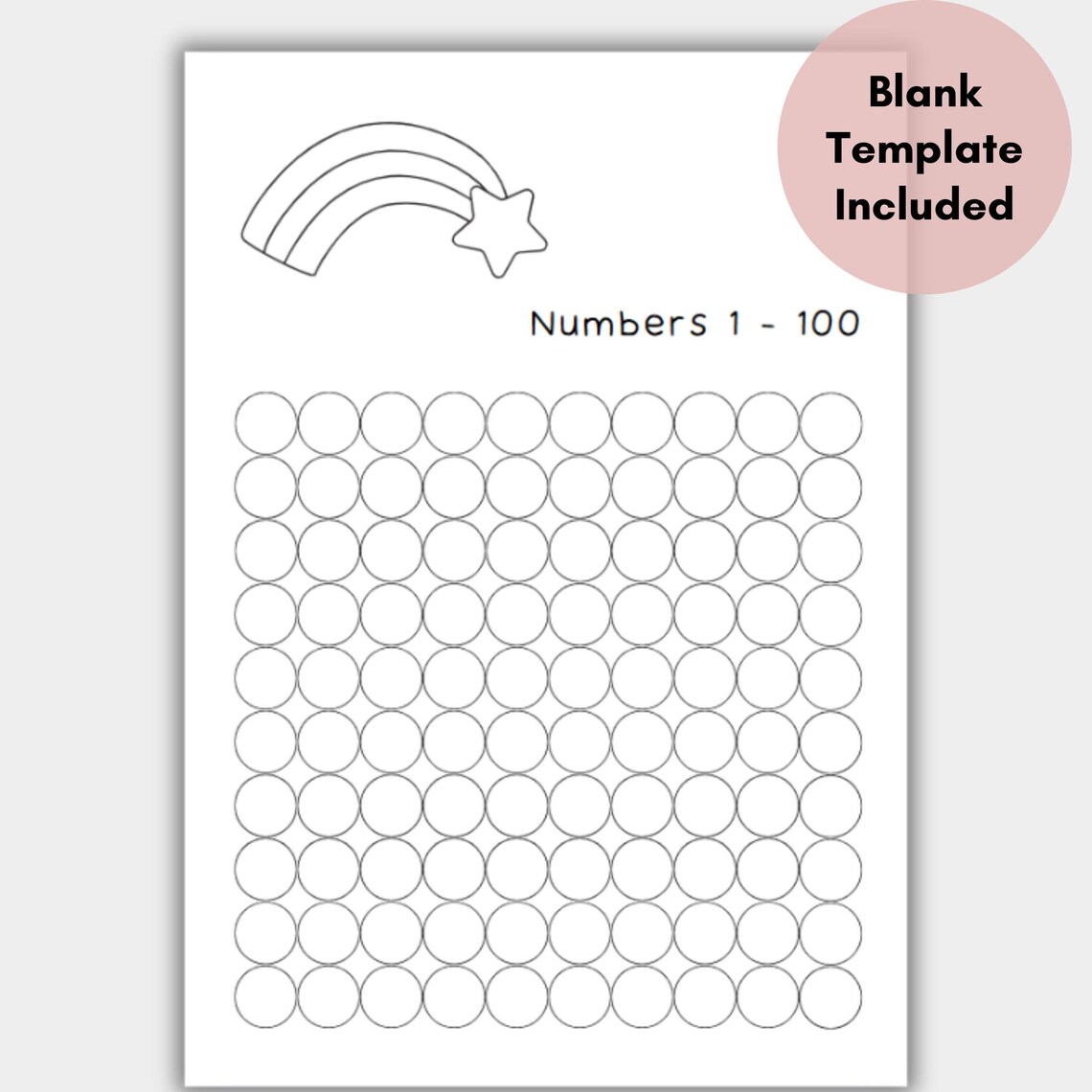 1 - 100 Number Chart, Printable Count to 100 Chart, Number Square ...