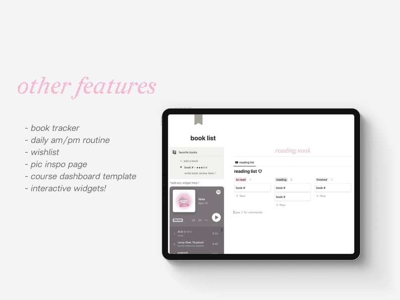 2023 Notion 'student Soft Planner' Pink Aesthetic Student Planner ...