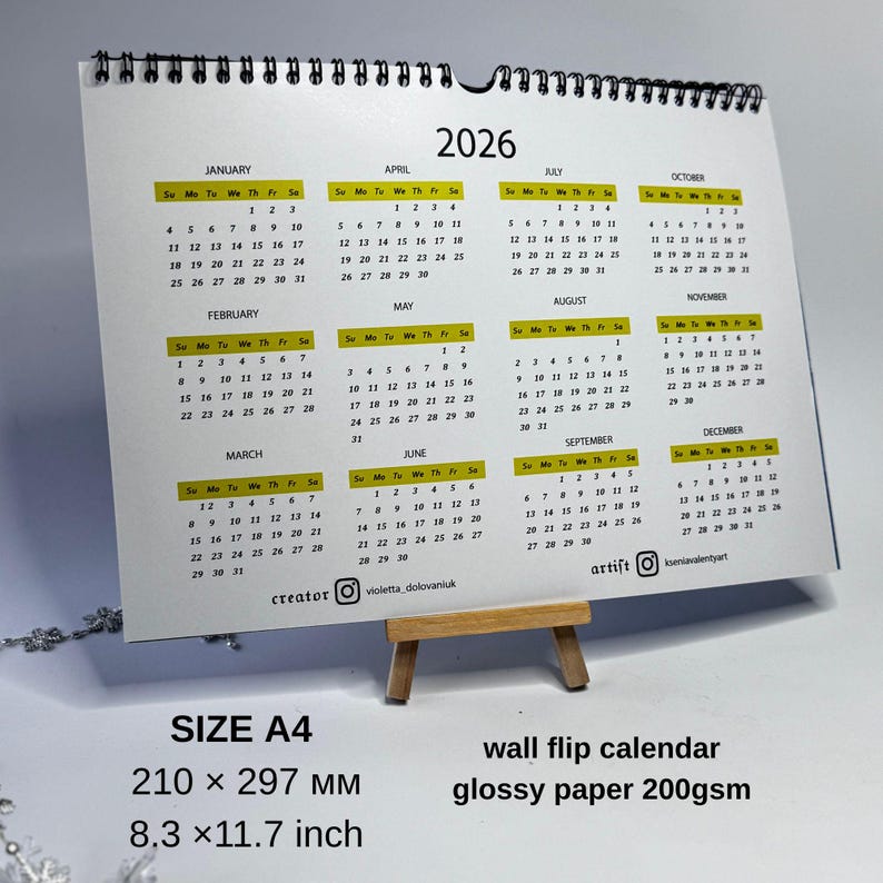 2026 Illustrated Calendar, Handicraft Fairies, A4 Wall Calendar - Etsy