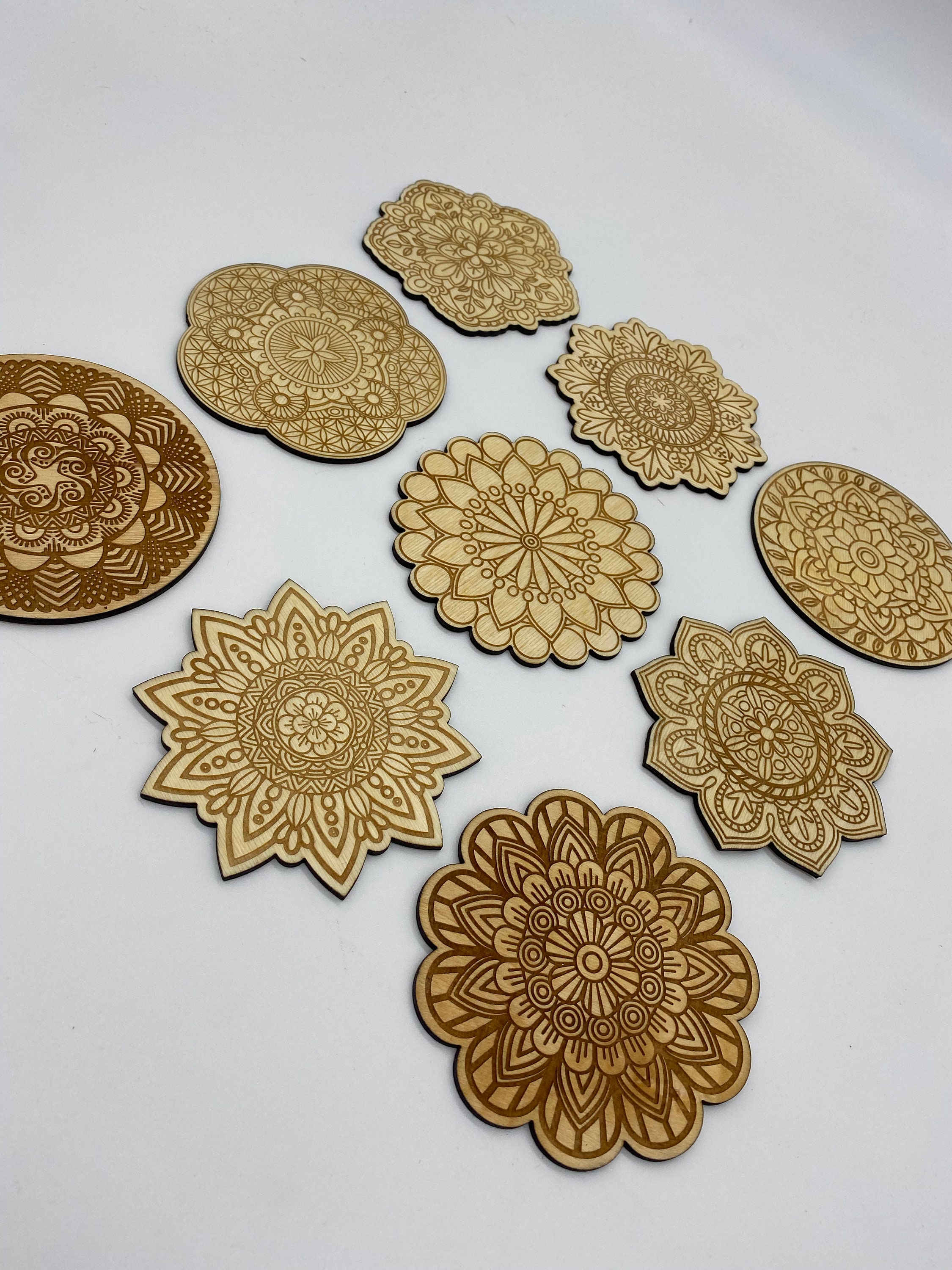 Mandala Coasters Mandala Wood Coasters Handmade Wood - Etsy