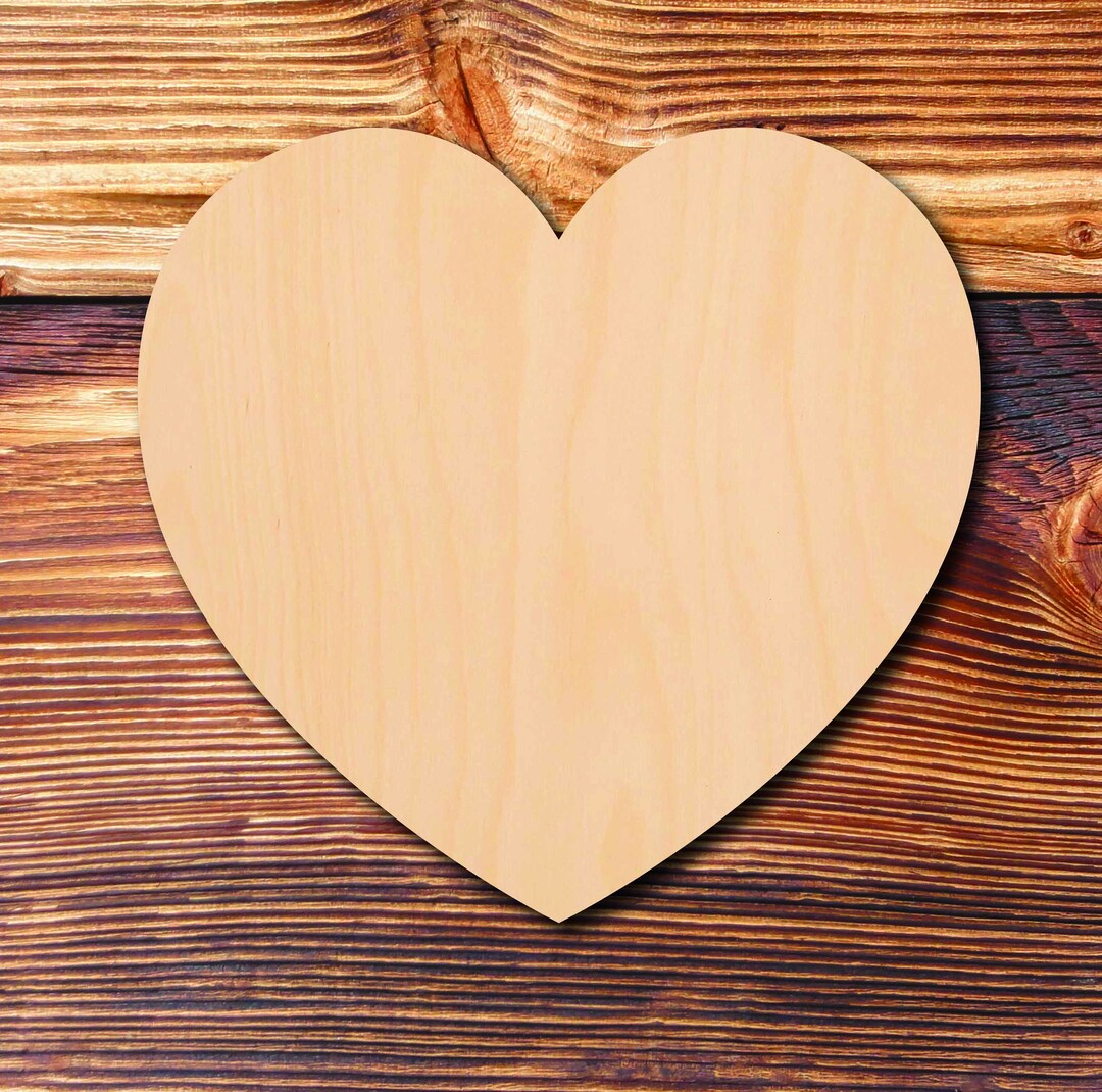 Heart Shape - Laser Cut - Multiple Sizes - Unfinished Wood - Cutout ...