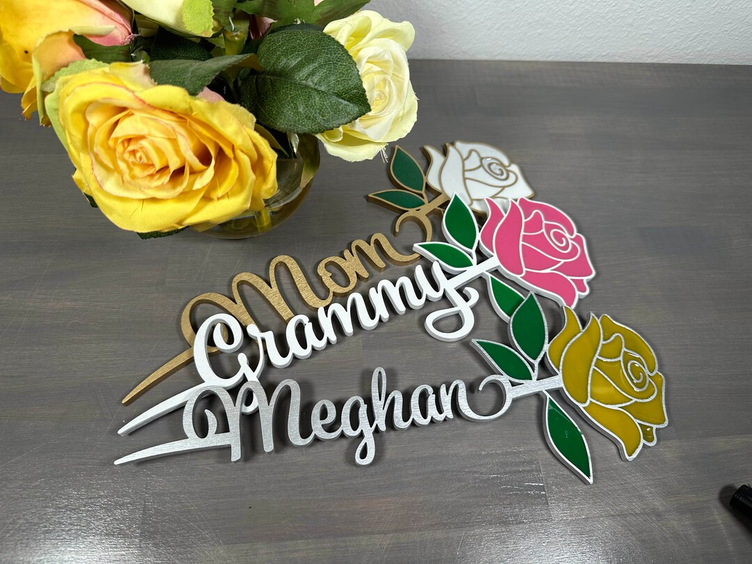 Personalized Wooden Rose, Custom Wooden Rose, Wooden Rose With Resin ...