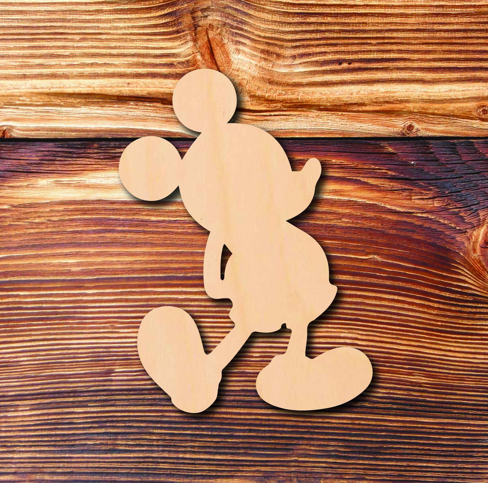 Mickey Mouse Wooden Cutout Shape, Wooden Mickey Mouse for Crafts ...