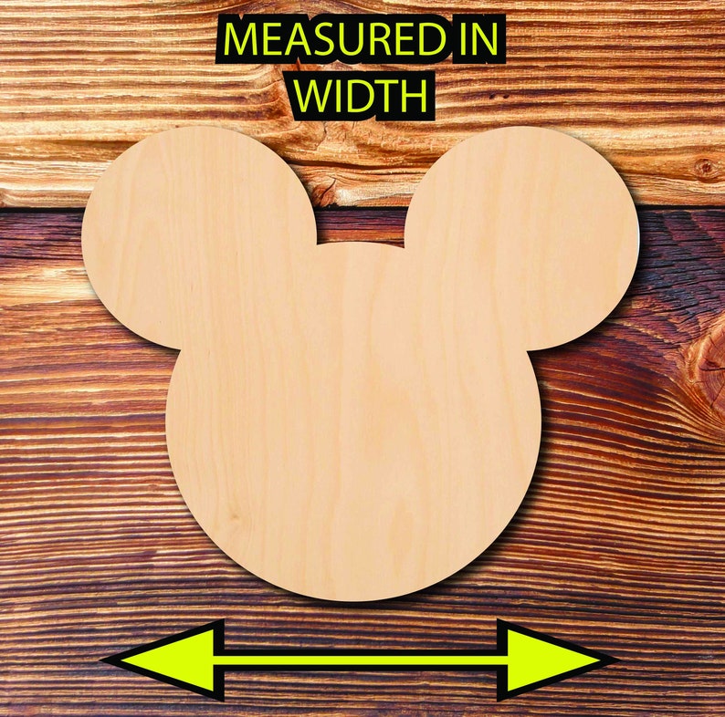 Mickey Head Wood Shape Mickey Mouse Head Wooden Laser Cut Out - Etsy