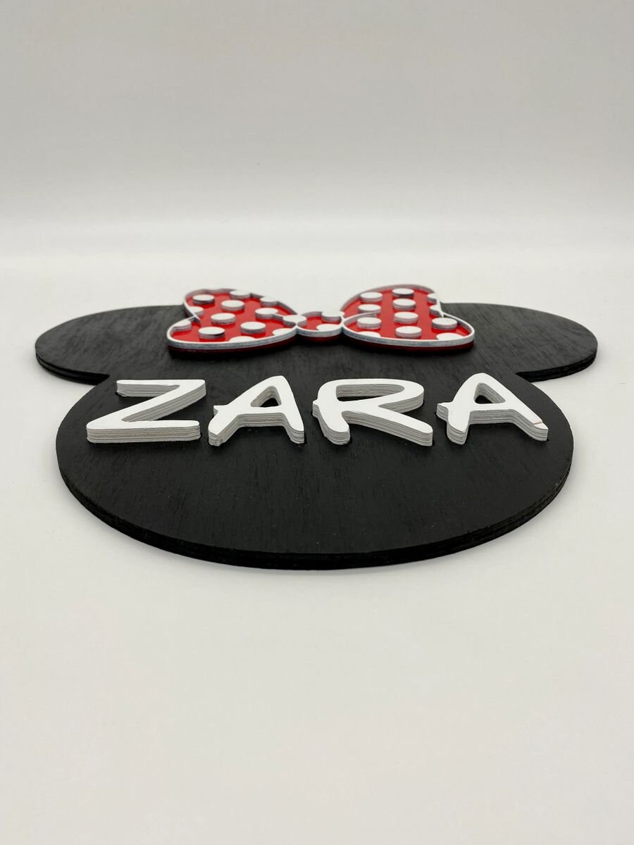 Minnie Mouse Name Sign Mouse Ears Wall Décor Mickey or - Etsy