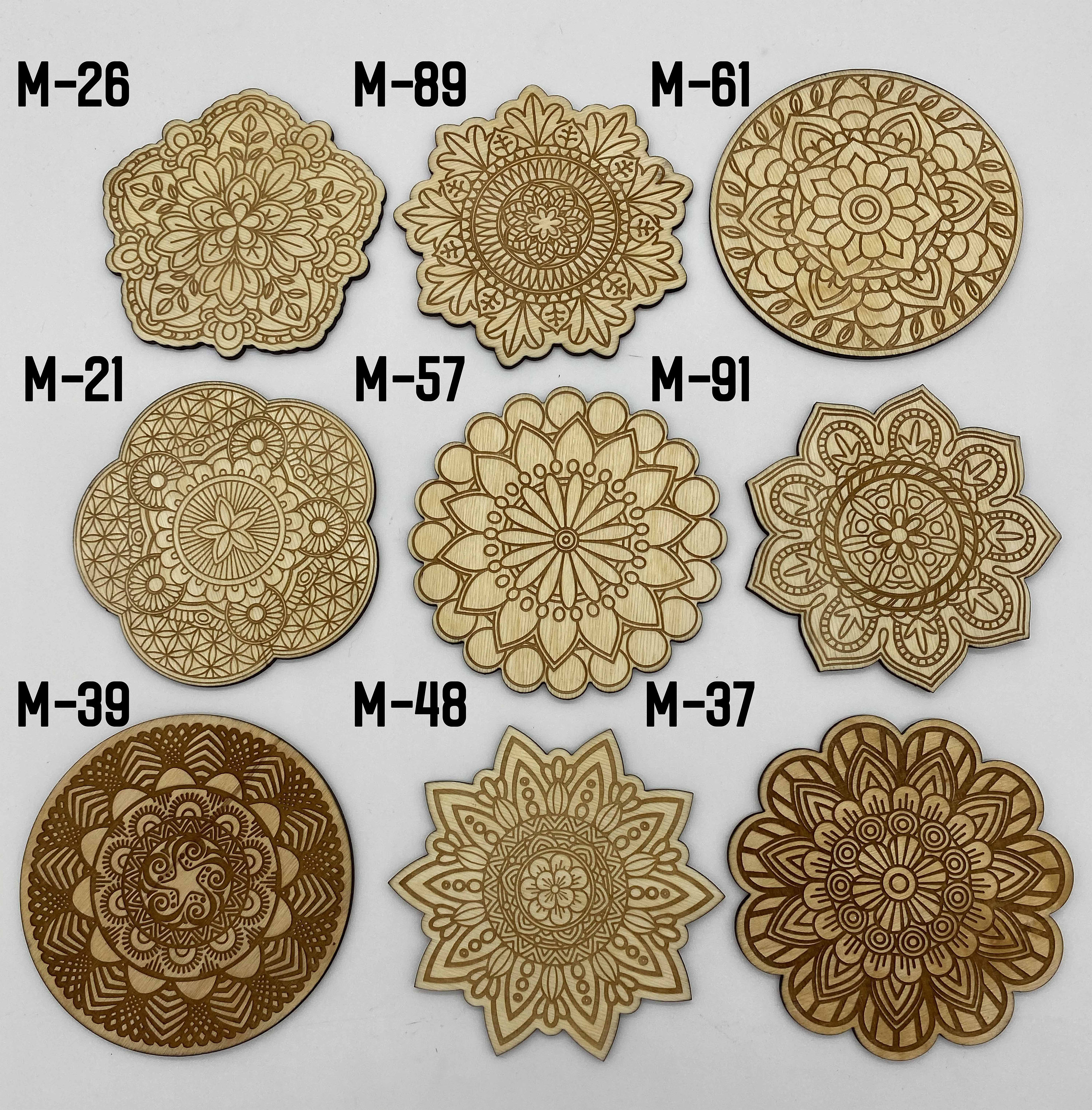 Mandala Coasters Mandala Wood Coasters Handmade Wood - Etsy