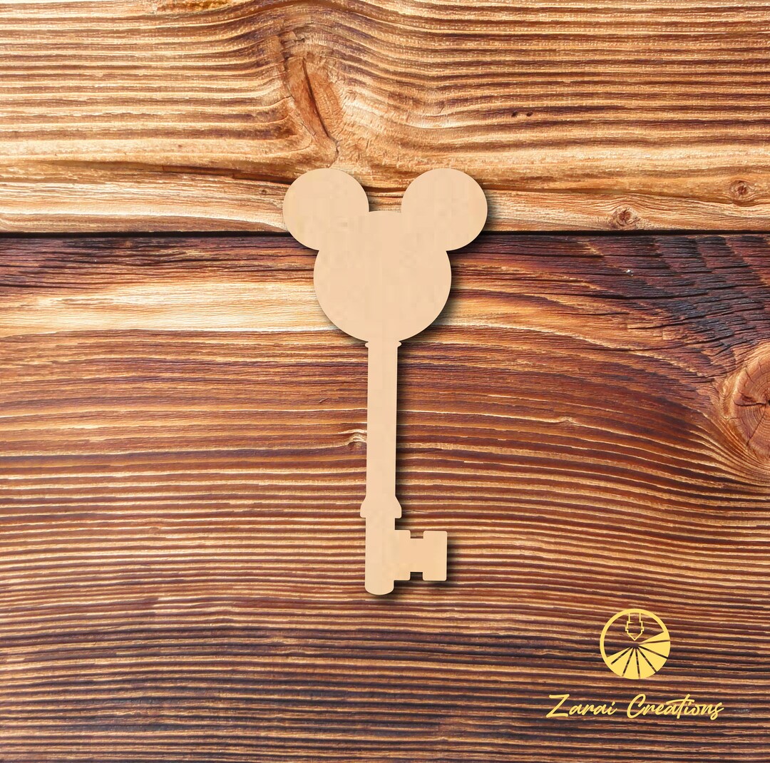 Mickey Mouse Key Cutout, Disney Key, Mouse Key Wooden Cutout Shape ...