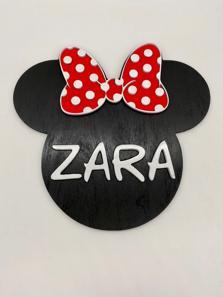 Minnie Mouse Name Sign Mouse Ears Wall Décor Mickey or - Etsy