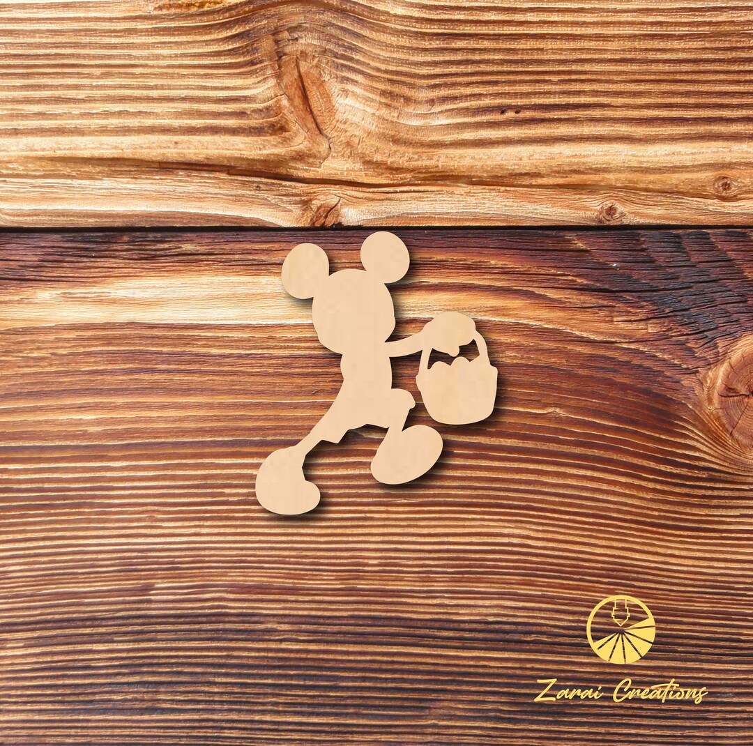 Mouse With Basket 2 - Multiple Sizes - Unfinished Wood - Cutout Shapes ...