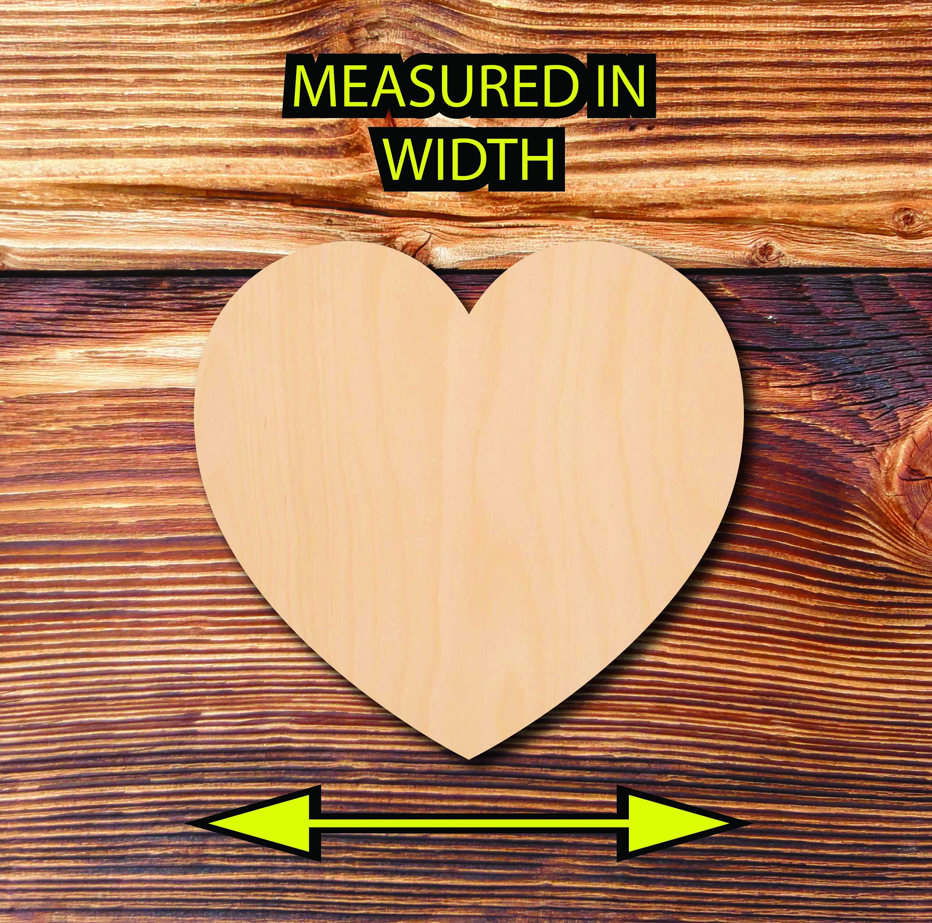 Heart Shape - Laser Cut - Multiple Sizes - Unfinished Wood - Cutout ...
