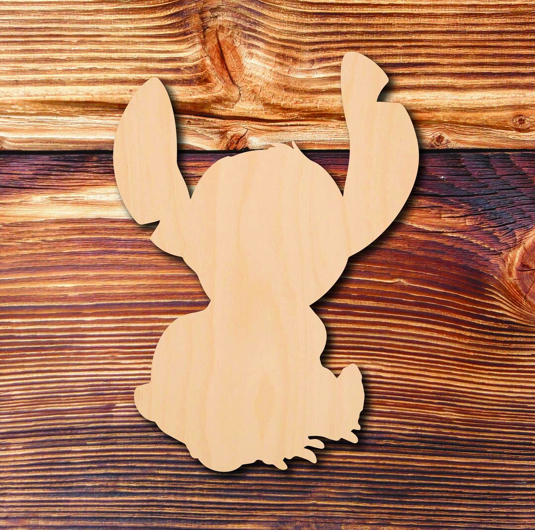 Stitch Wooden Cutout Shape, Alien Cut Out Wood Craft, Alien Cutout ...