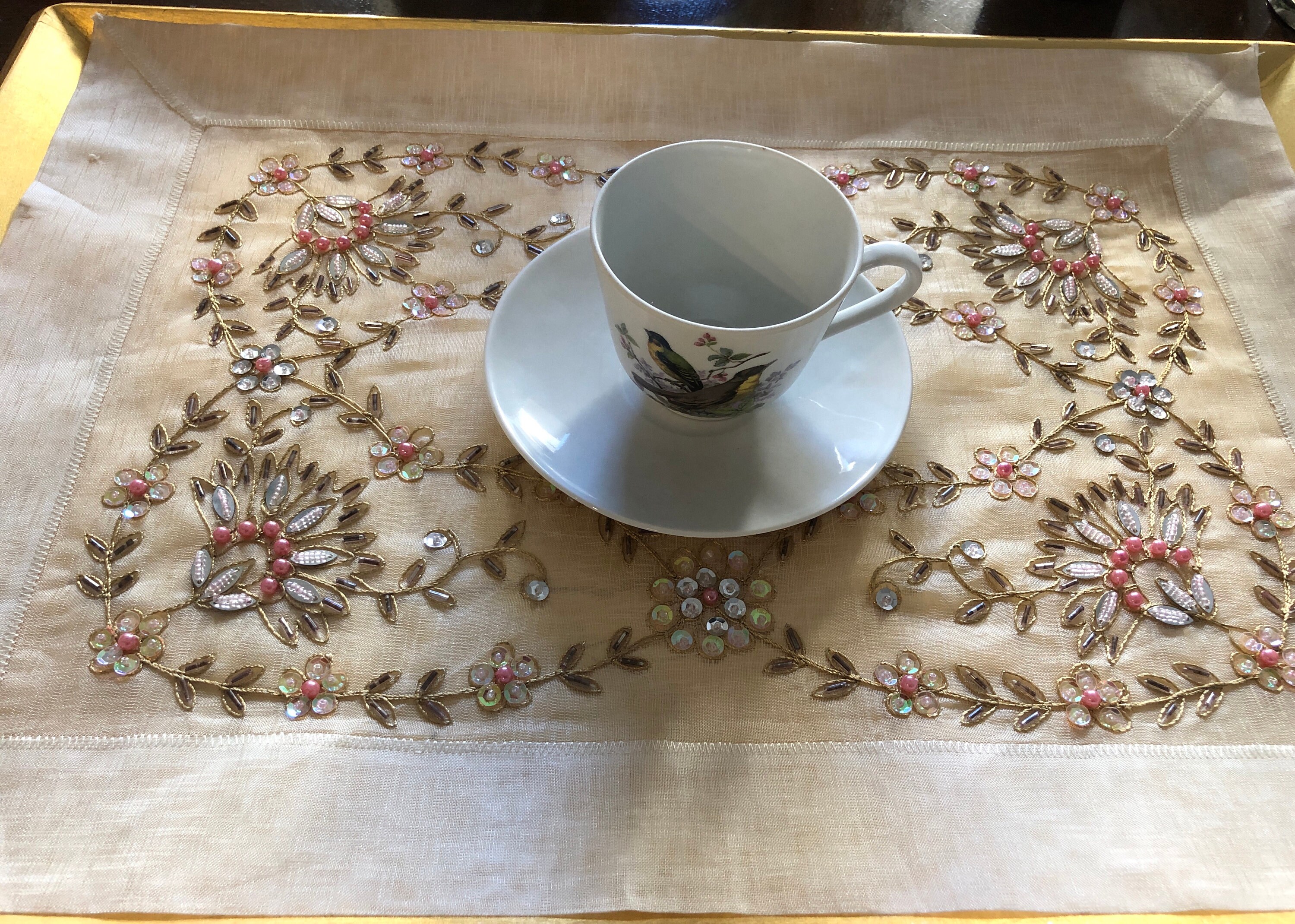 PINK BEADS TABLE Cloth or Tray Cloth - Etsy