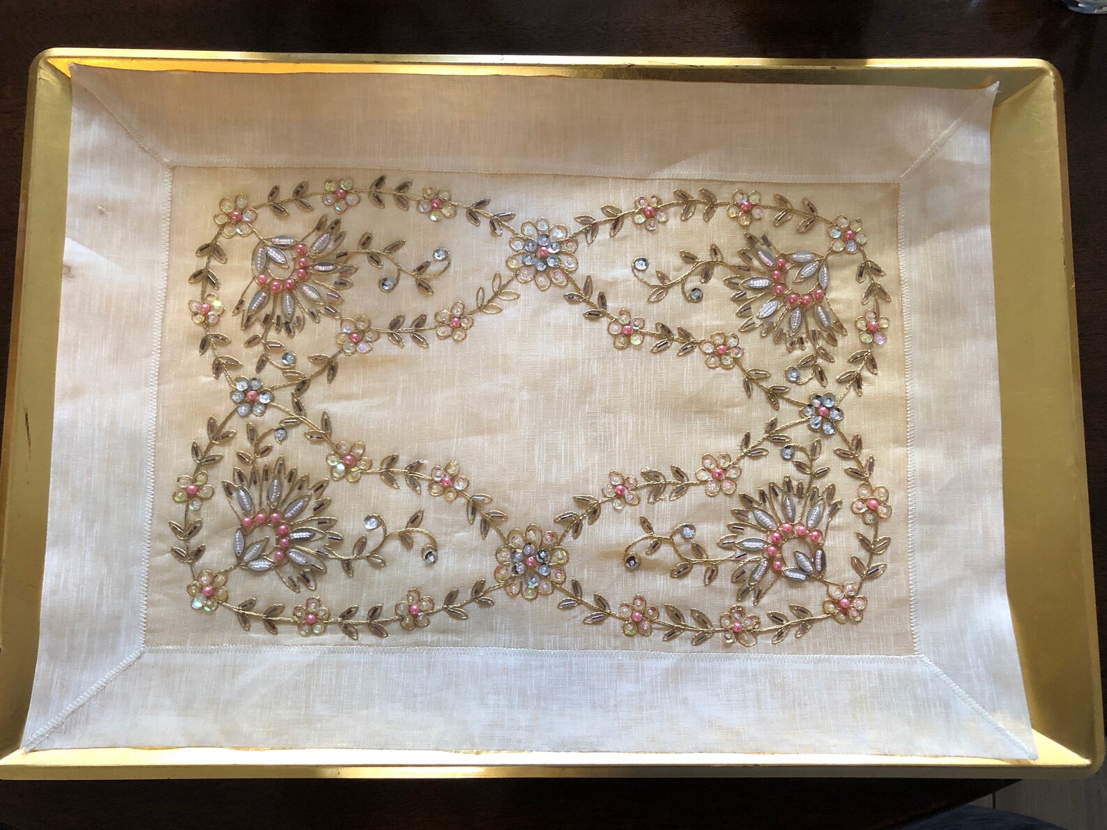 PINK BEADS TABLE Cloth or Tray Cloth - Etsy