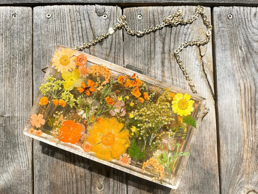 Genuine Flower Resin Clutch Purse - Etsy