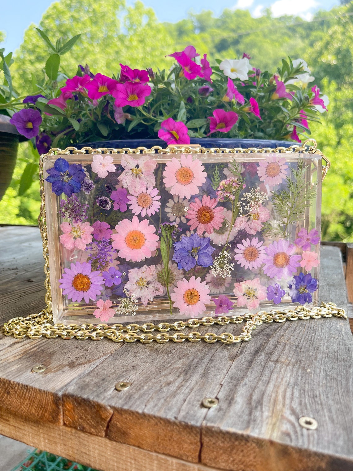 Genuine Flower Resin Clutch Purse - Etsy
