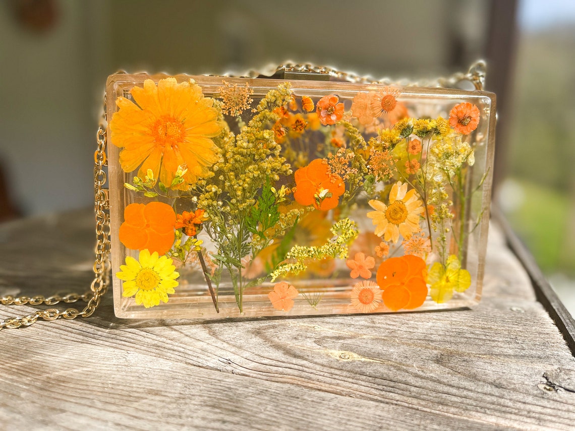 Genuine Flower Resin Clutch Purse - Etsy