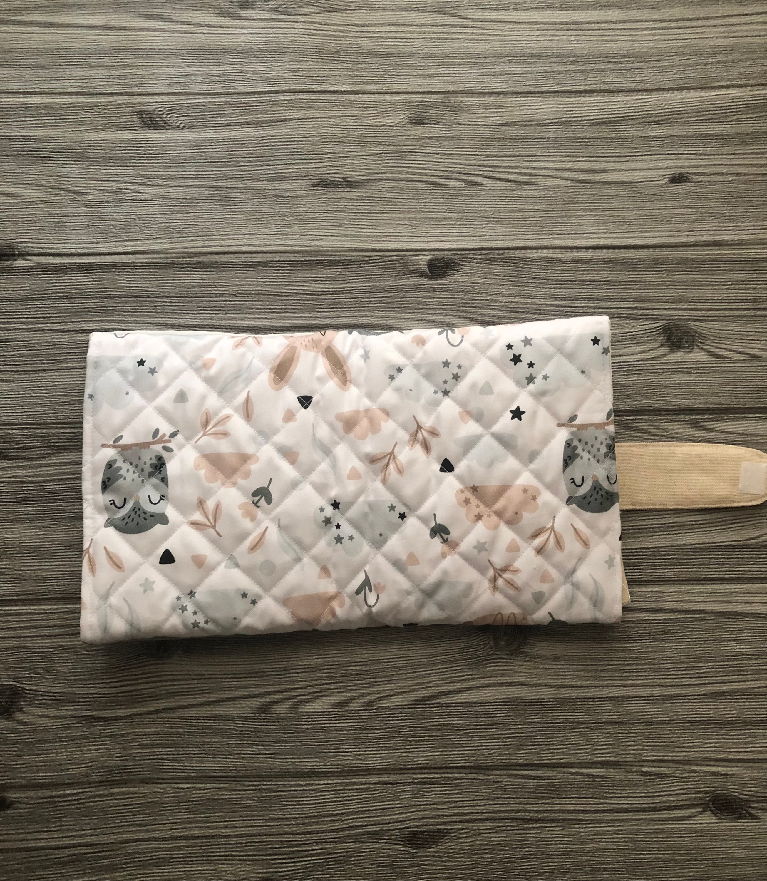 Hand-quilted Nappy Holder and Travel Changing Mat, Customizable With ...