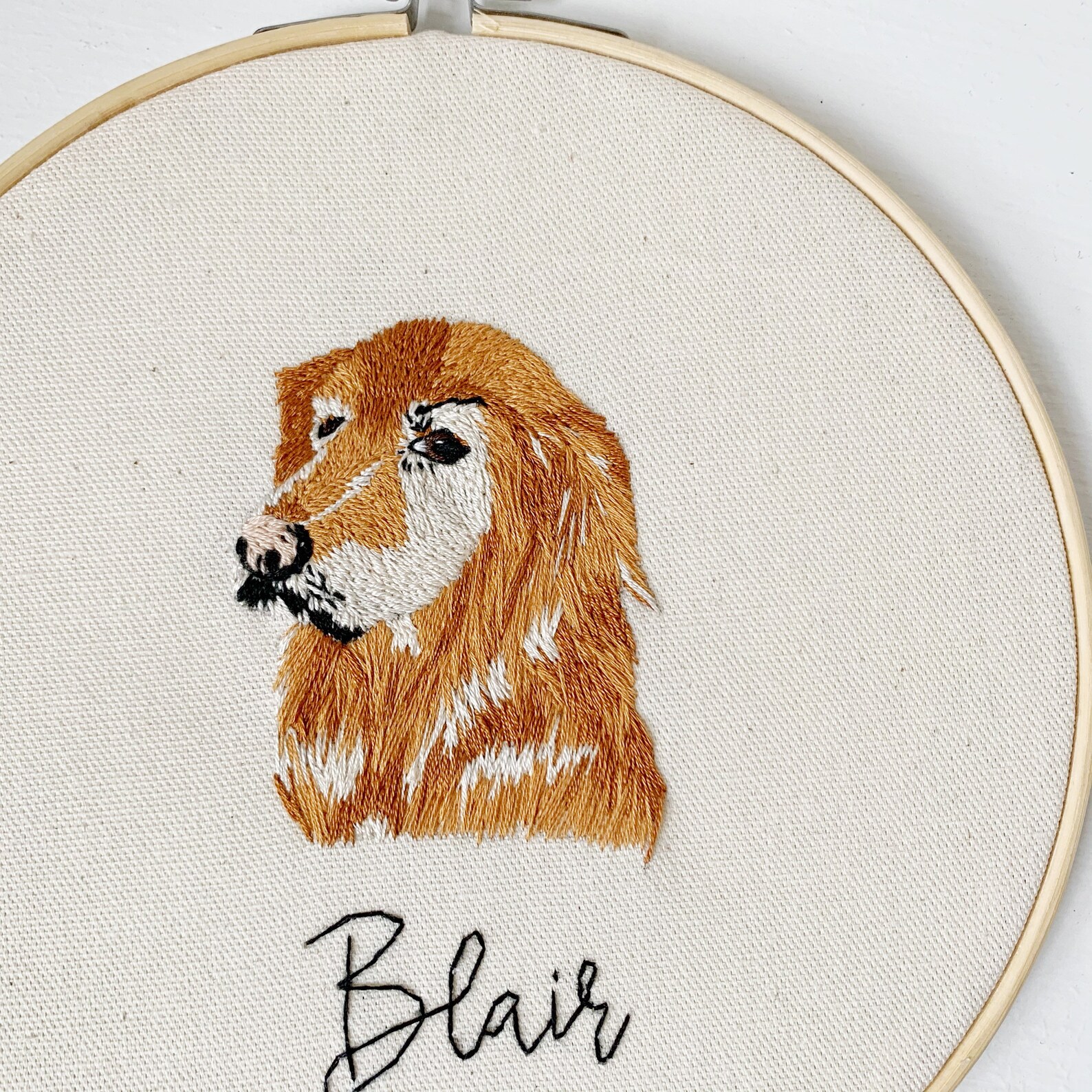 Custom Hand Embroidered Pet Portrait - Etsy