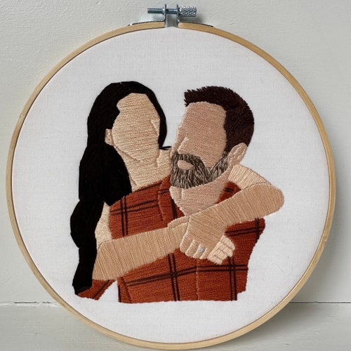 Family Portrait Custom Couple Portrait Custom Embroidered - Etsy