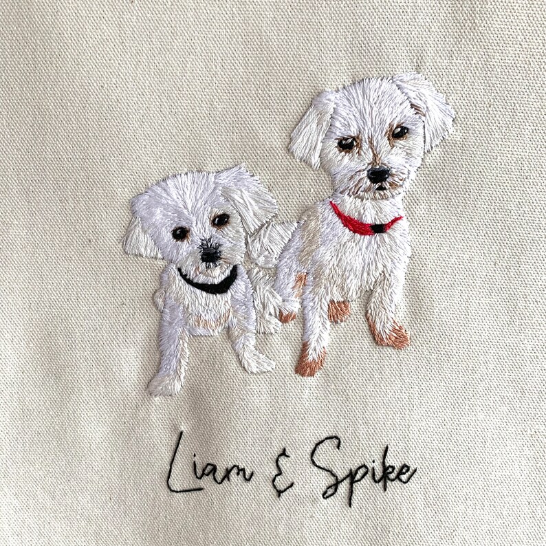 Custom Hand Embroidered Pet Portrait - Etsy