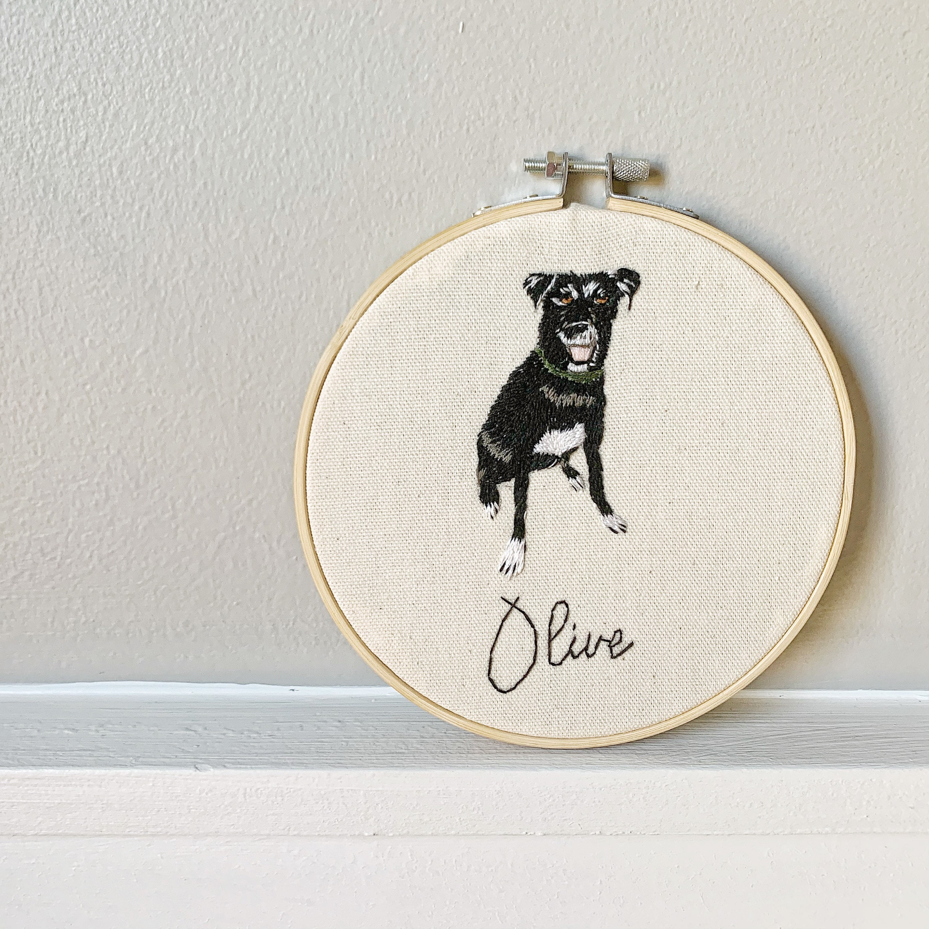 Custom Hand Embroidered Pet Portrait | Etsy