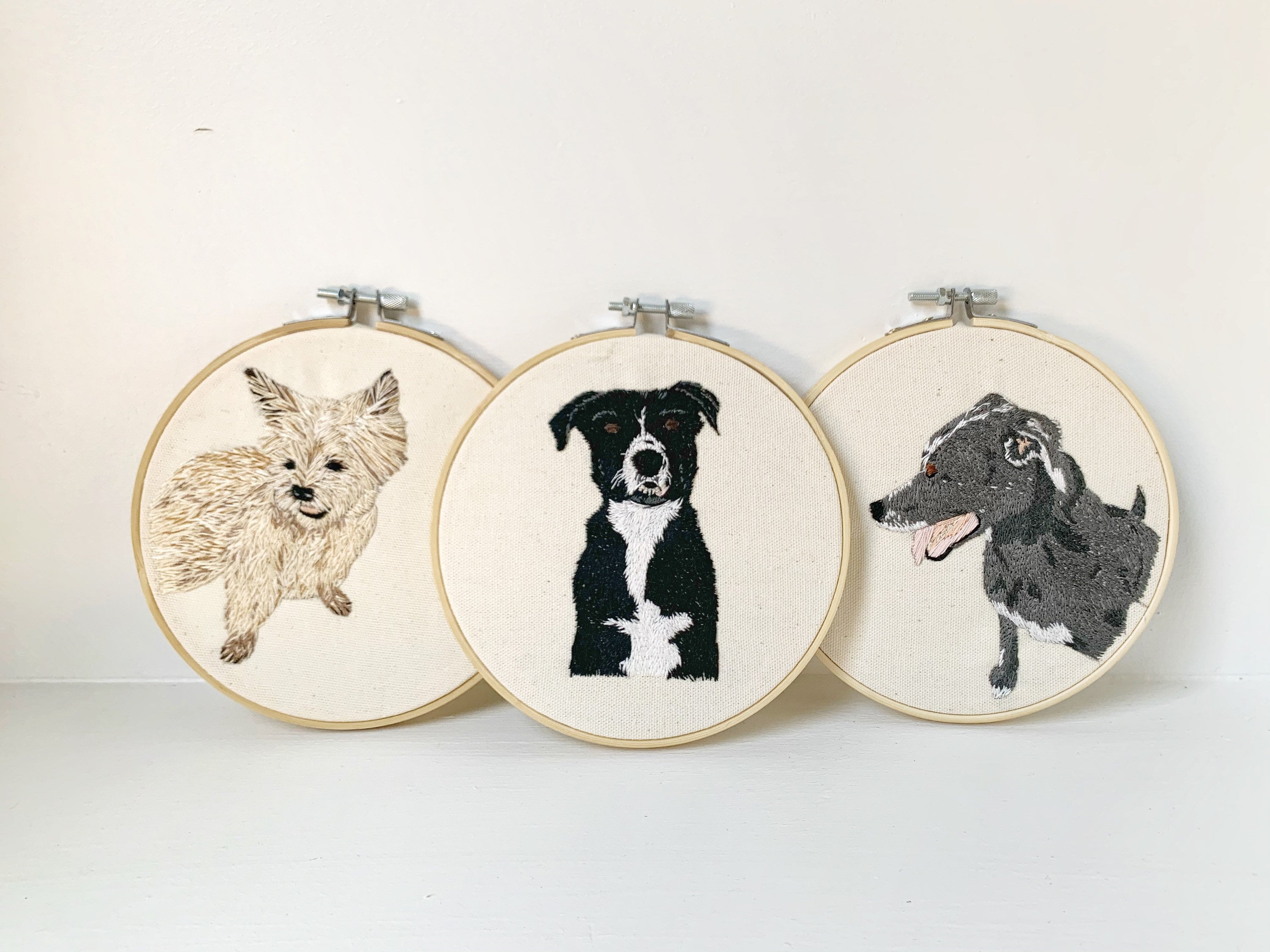 Custom Hand Embroidered Pet Portrait | Etsy