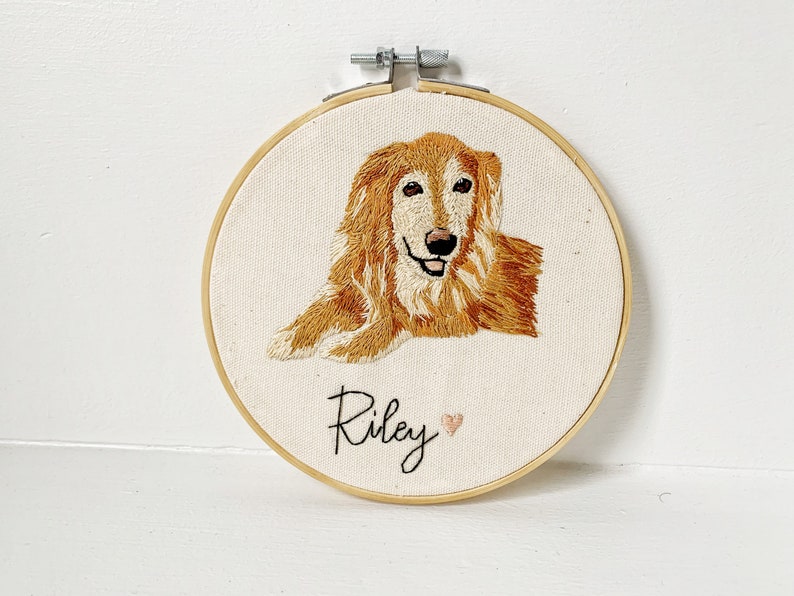 Custom Hand Embroidered Pet Portrait - Etsy