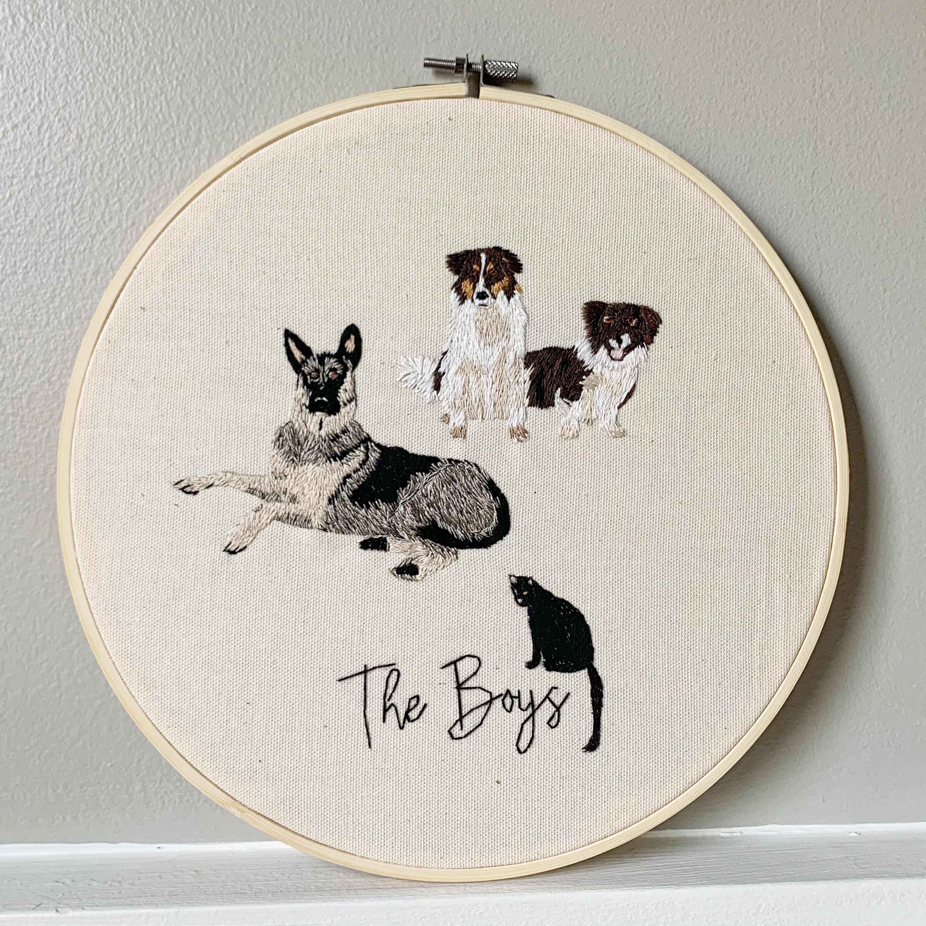 Custom Hand Embroidered Pet Portrait | Etsy