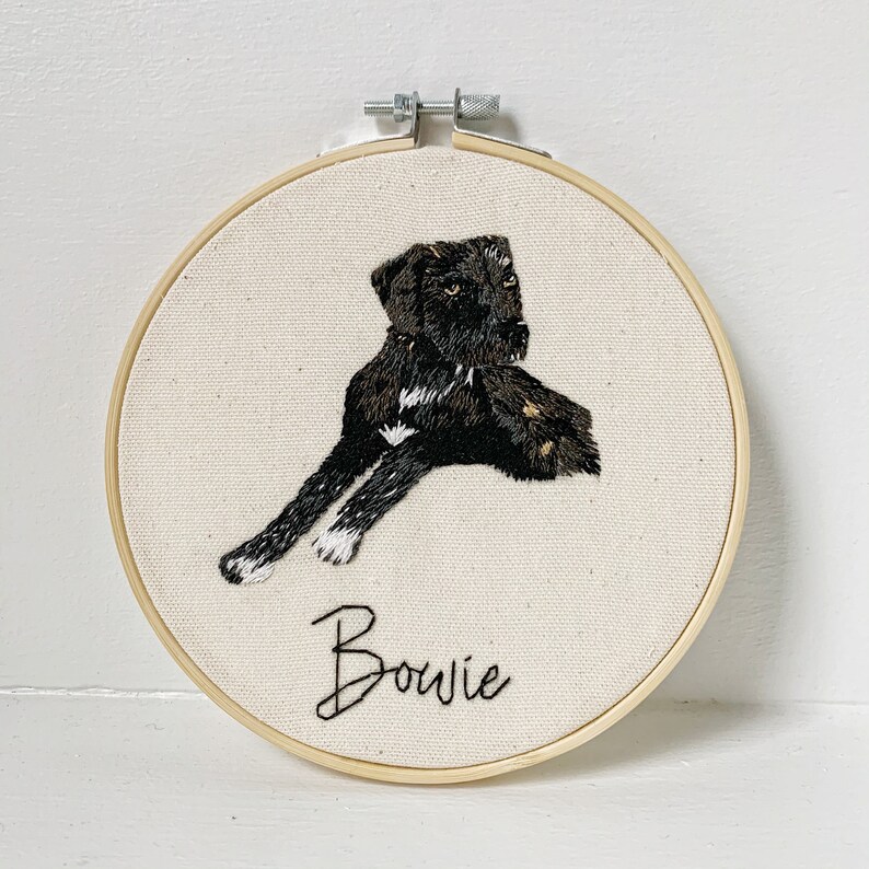 Custom Hand Embroidered Pet Portrait - Etsy