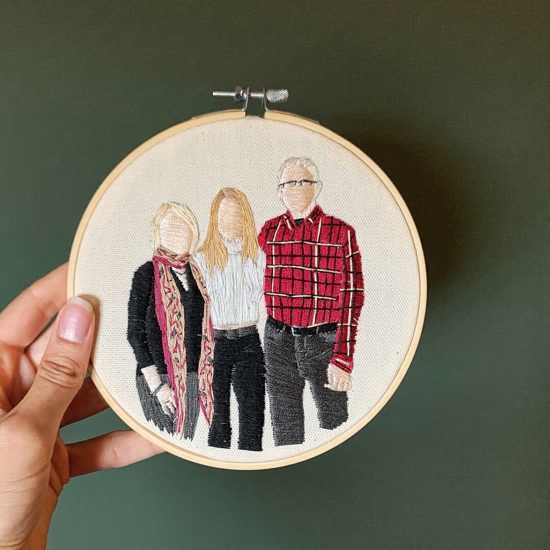 Custom Hand Embroidered Portrait - Etsy