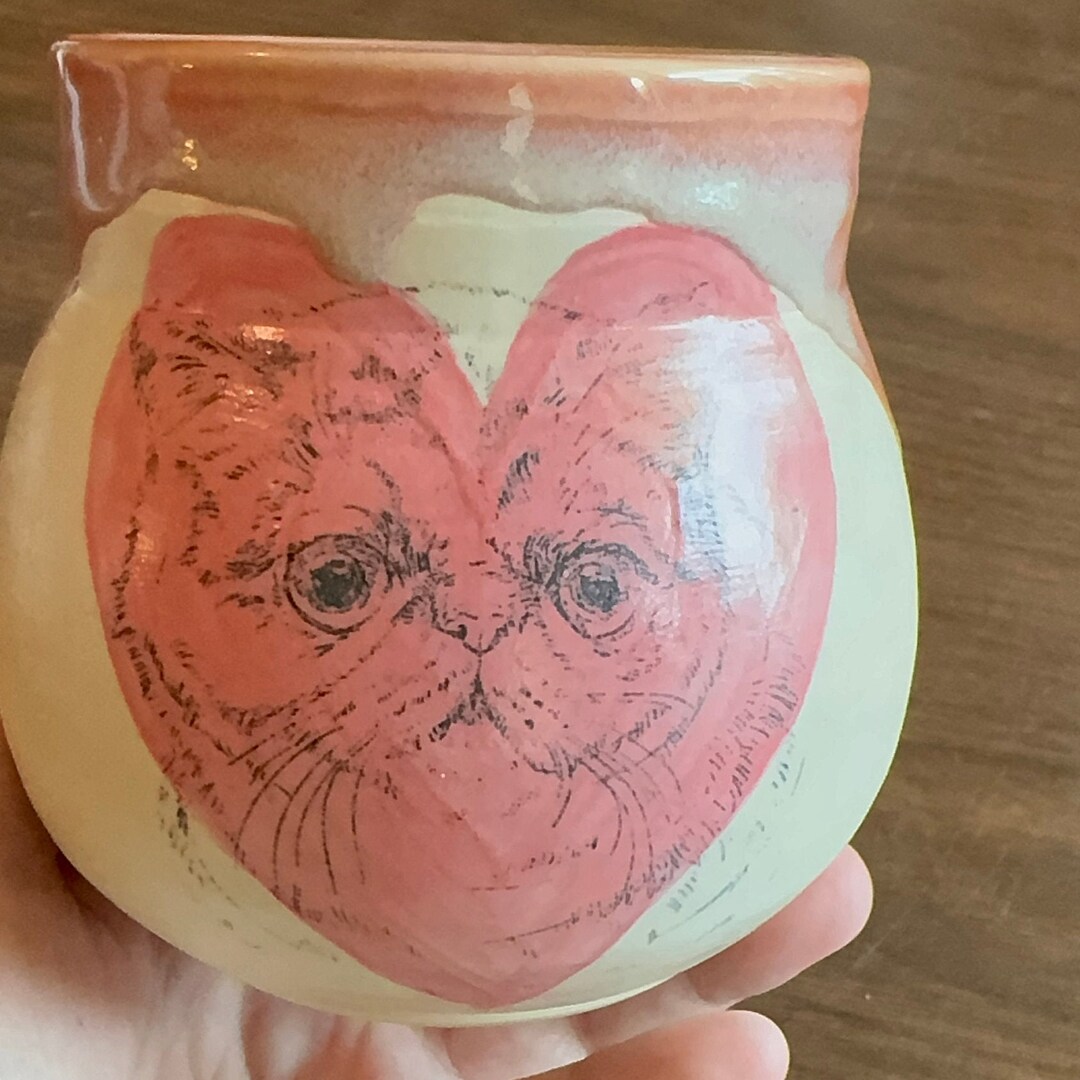 Persian Cat Heat Soft Pink Vase/container Exotic Short Hair Wheel ...