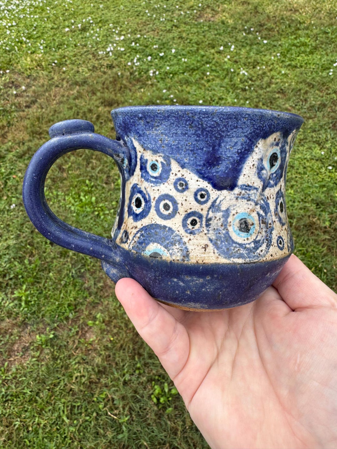 Evil Eye Transfers Blue Matte Glaze Inside Out Wheel Thrown Hand ...