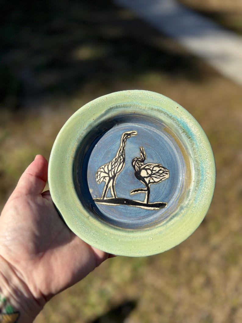 Egret Mug and Saucer Set – Tree Branch Bird Silhouettes – Earthy Beach ...