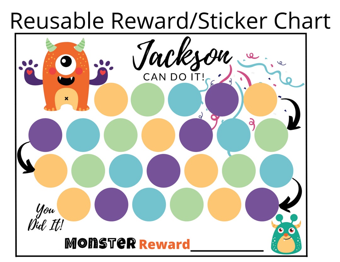 Reusable Reward/sticker Behavior Chart, Potty Training Chart for ...