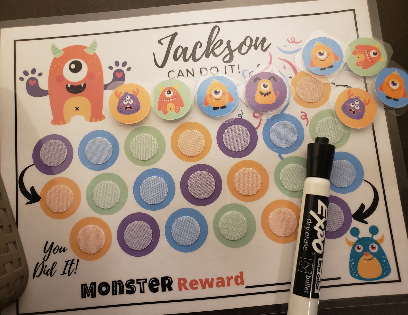 Reusable Reward/sticker Behavior Chart, Potty Training Chart for ...