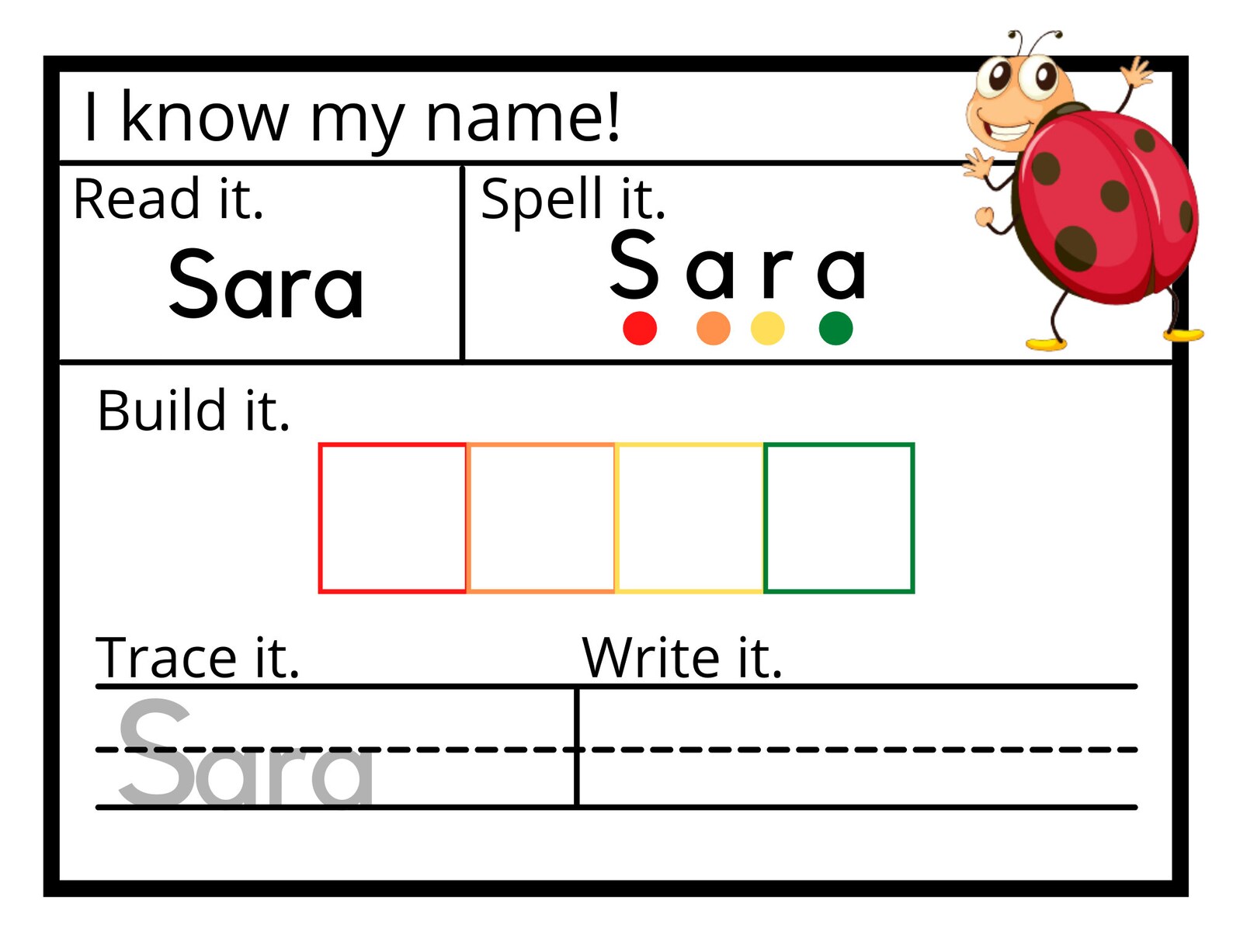 Dry Erase Name Mat Learn to Spell and Write Name for - Etsy