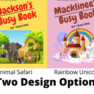 Dry Erase Personalized Busy Book for Tracing for Kindergarten ...