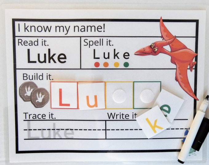 Dry Erase Name Mat, Learn to Spell and Write Name for Preschooler and ...