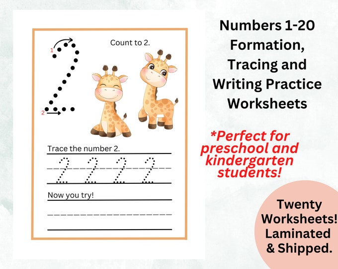 Learn to Write Numbers With Number Worksheets 1-20, Perfect for ...