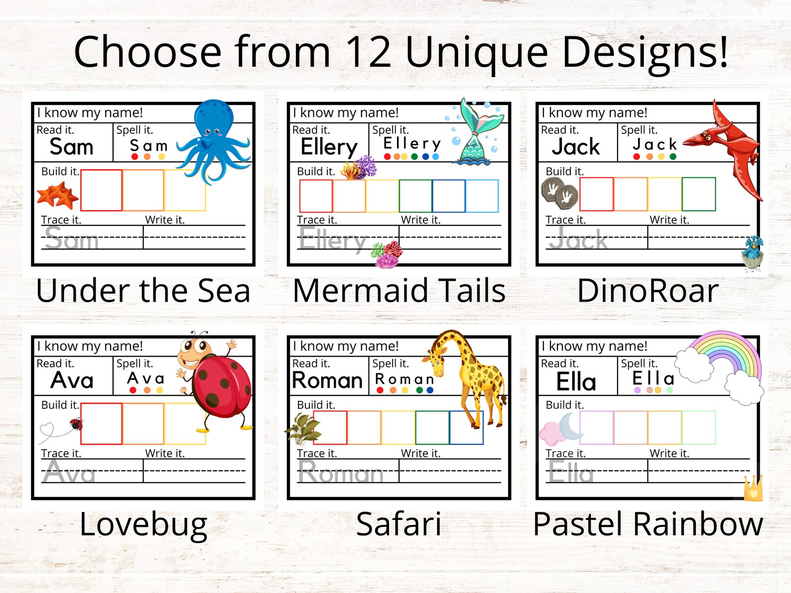 Dry Erase Name Mat, Learn to Spell and Write Name for Preschooler and ...