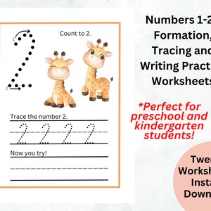 Learn to Write Numbers With Number Worksheets 1-20, Perfect for ...
