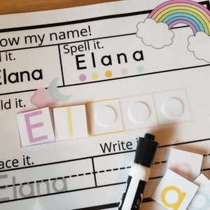 Dry Erase Name Mat, Learn to Spell and Write Name for Preschooler and ...