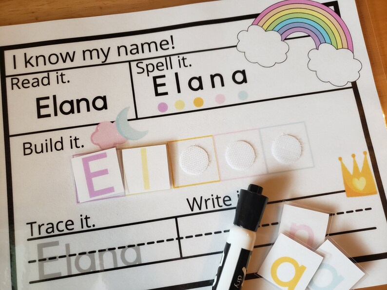Dry Erase Name Mat Learn to Spell and Write Name for - Etsy