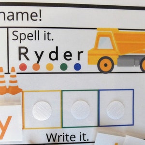 Dry Erase Name Mat, Montesorri Activity to Learn to Spell and Write ...