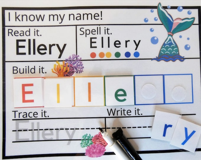 Dry Erase Name Mat, Learn to Spell and Write Name for Preschooler and ...