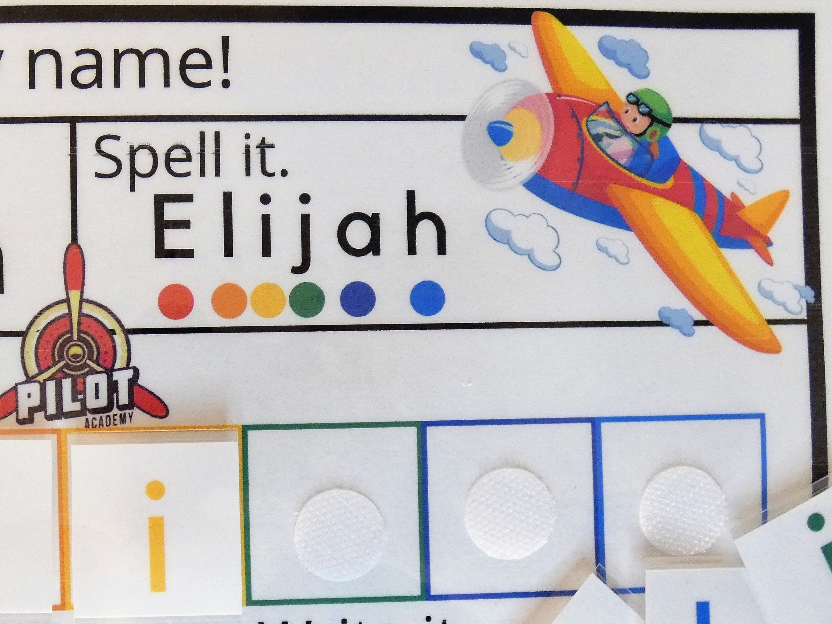 Dry Erase Name Mat, Montesorri Activity to Learn to Spell and Write ...