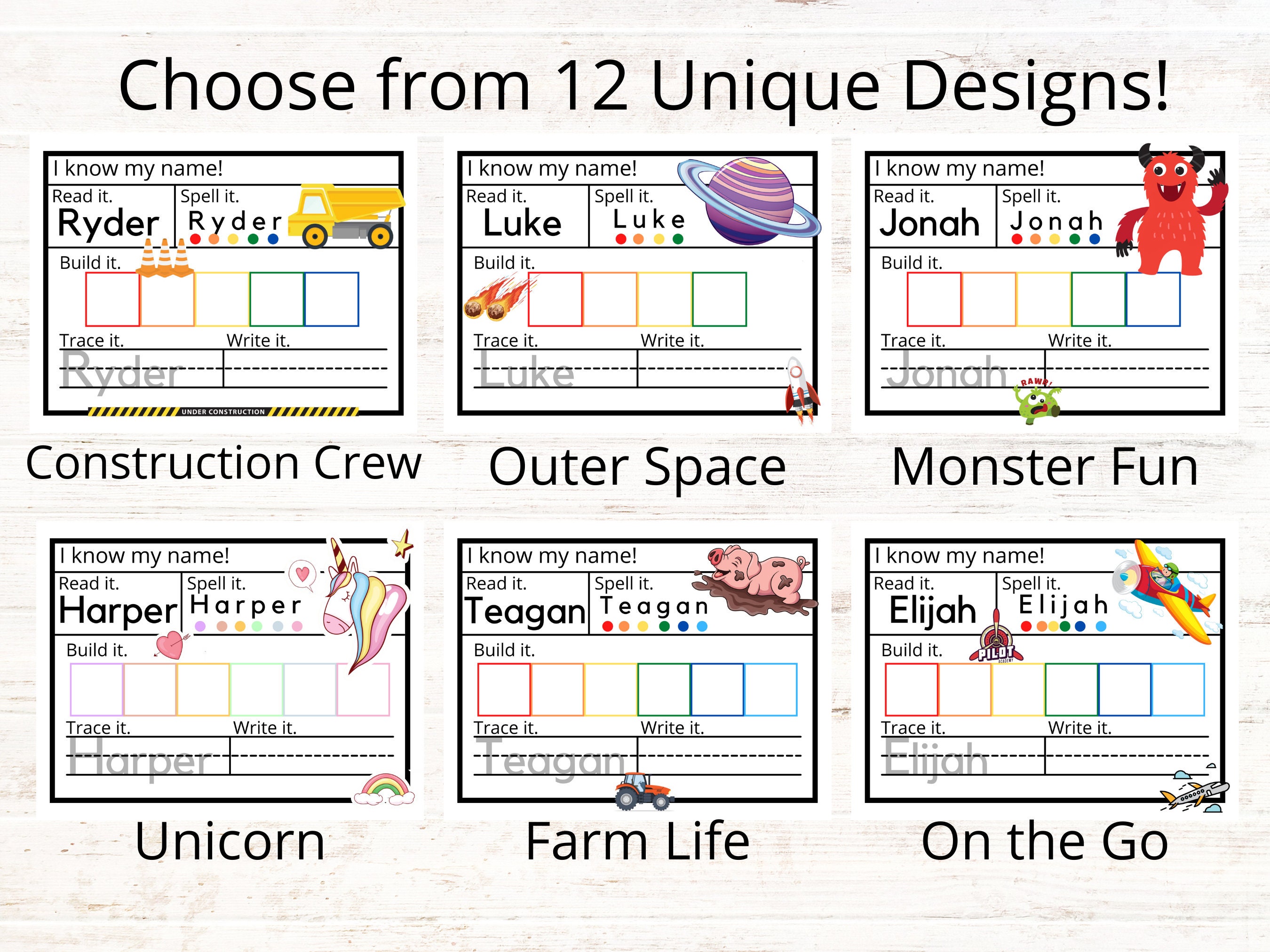 Dry Erase Name Mat, Montesorri Activity to Learn to Spell and Write ...